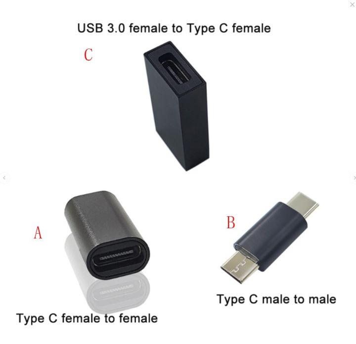Type C Female to Female, USB C Male to Male, USB 3.0 to Type C Female ...