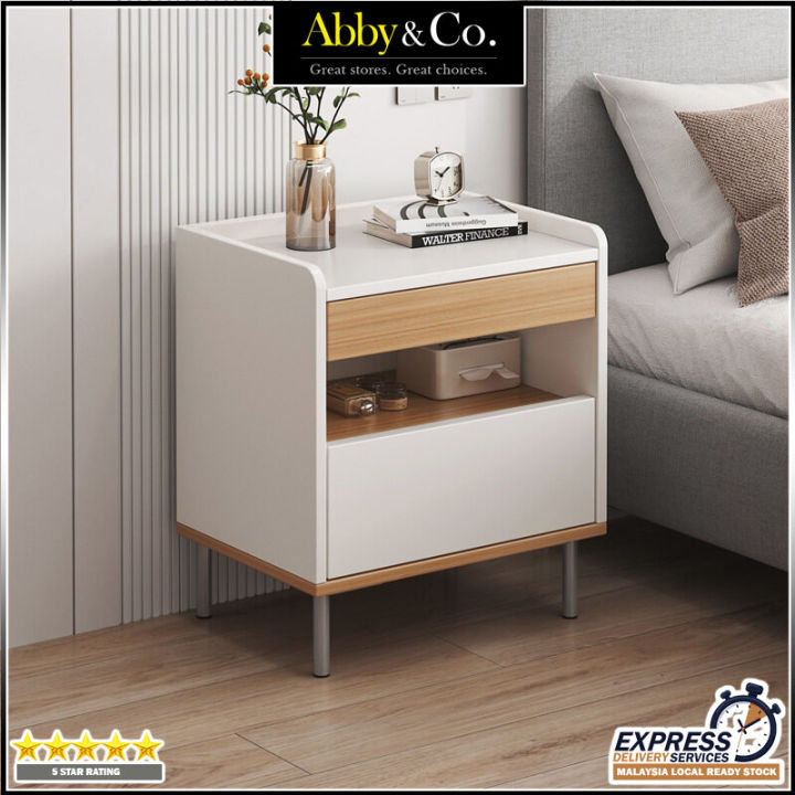Abby & Co Side Table Bedroom Side Drawer Bedside Table | Lazada