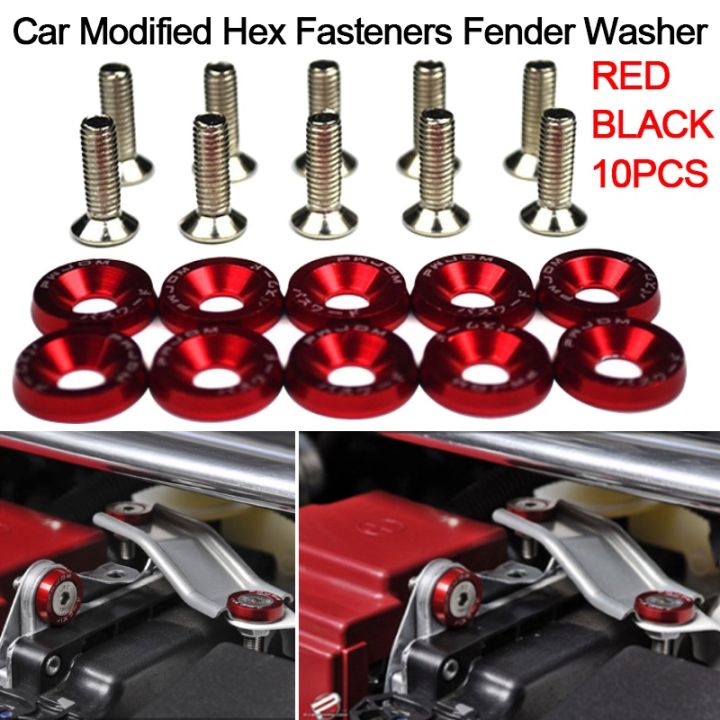 【Spot】10pc/Pack M6 JDM Style Fender Washers Aluminum Washers And Bolt ...