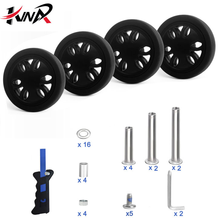Luggage Wheels Repair Set 4PCS 50mm/2in Swivel Wheel 15mm/ Thick PVC ...