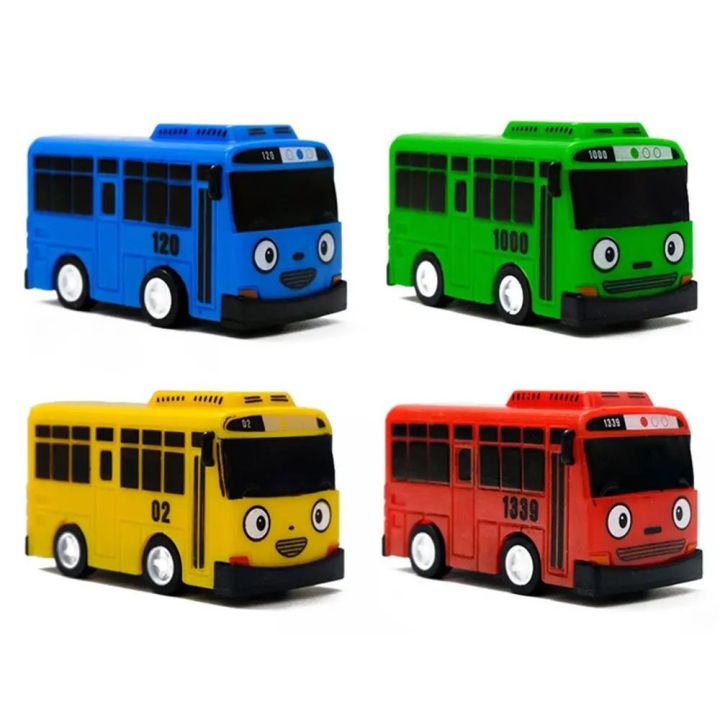 4 Colors Cartoon TAYO Bus Car Mini Pull Back Bus Toys Korean Anime ...
