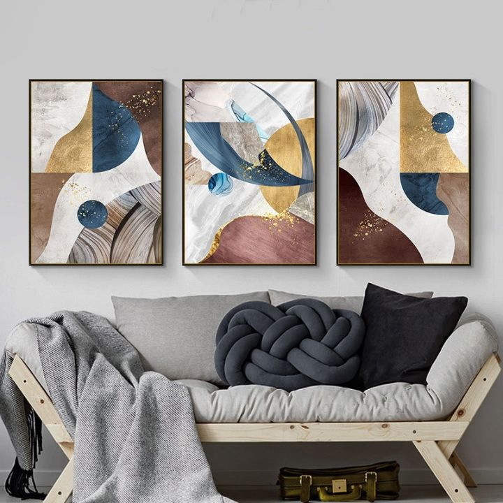 Abstract Color Block Canvas Art Painting Prints Nordic Style Wall ...