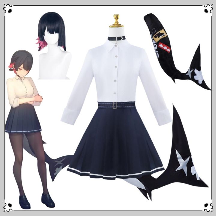 Ellen Joe Zzz Cosplay Costume Wig Tail Zenless Zone Zero Cos Victoria ...