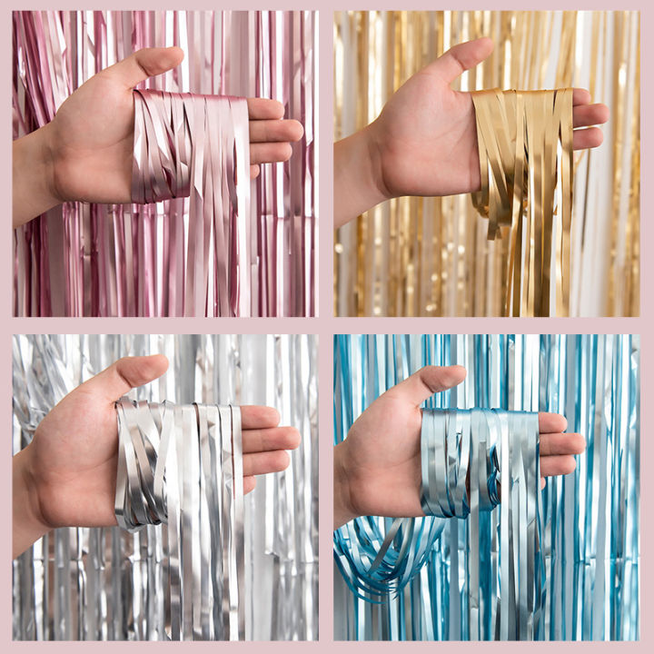 [SG] - Premium Matte Tinsel Fringe Curtain Classic Matte Finishing ...