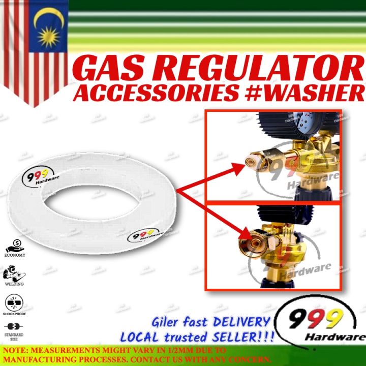 999 GAS REGULATOR ADAPTOR NYLON WASHER/ PVC WASHER / ARGON CO2 MIG FLOW ...