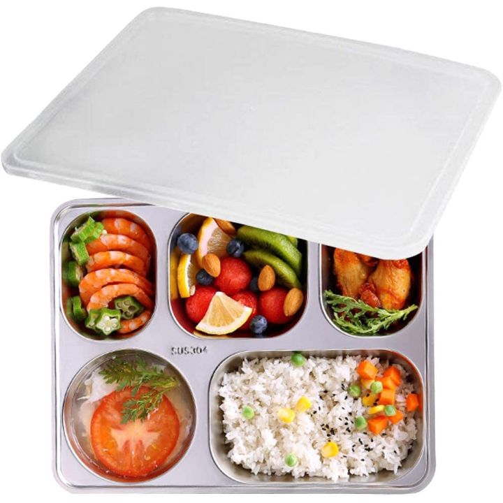 Transparent Glass Bento Divider Plate with Cover, Unibest Stainless ...