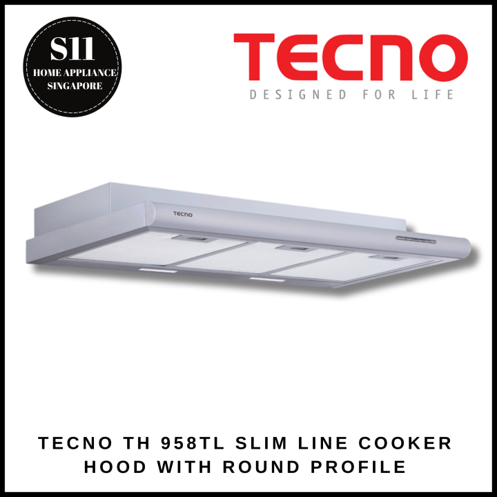 TECNO TH 958TL (STAINLESS STEEL) SLIM LINE COOKER HOOD WITH ROUND ...