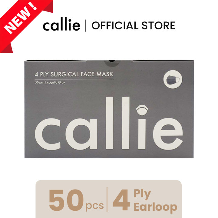Callie 4 Ply Earloop Medical Face Mask - Incognito Gray (50 pcs) | Lazada