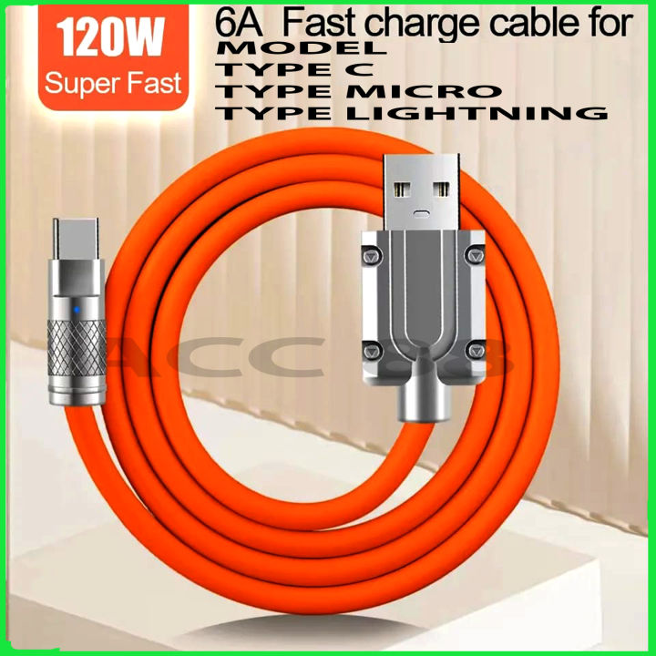 kabel data Super Fast Charging 120W 6A Micro usb/Type C/ Lightning ...