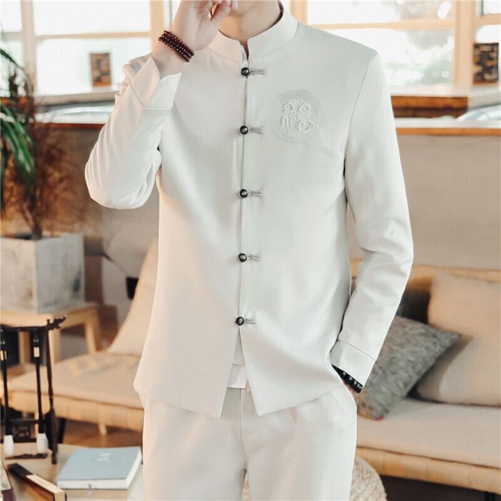 Chinese style suit male hanfu tang suit men's suits Chinese traditional ...