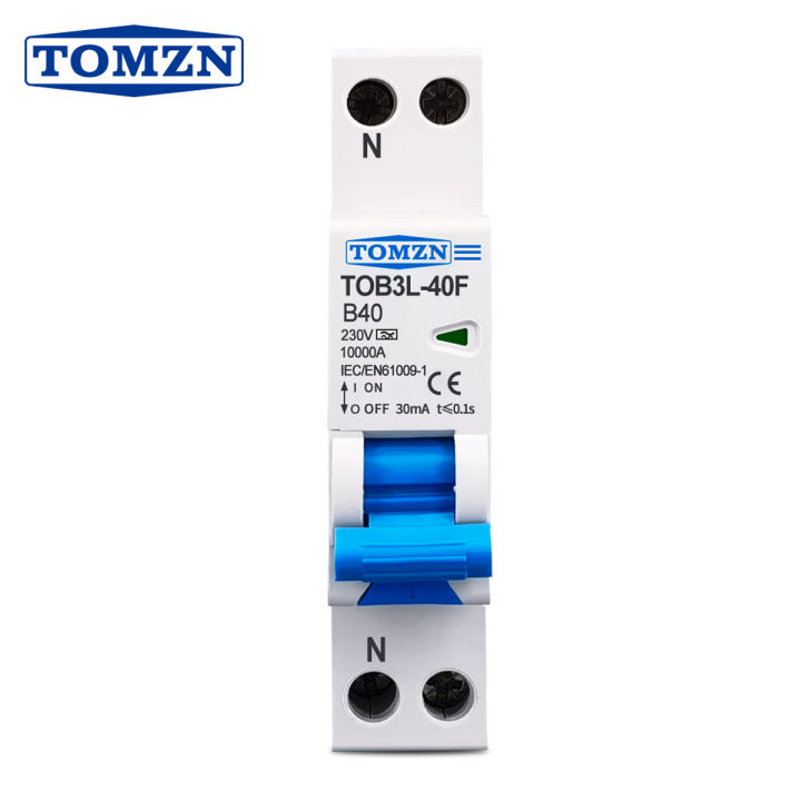 18mm A type B curve RCBO 1P N 10KA Residual current differential ...