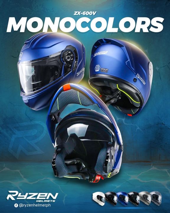 RYZEN ZX-600V MODULAR DUAL VISOR HELMET | Lazada PH