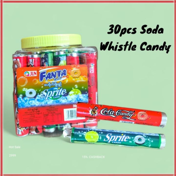30pcs Leanseng Cola & Sprite Whistle Candy pipi candy soda flavors ...