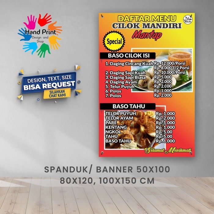 SPANDUK BANNER Bakso Cilok Bakso Tahu 80x120 CM | Lazada Indonesia
