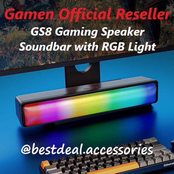 Gamen GS8 Gaming Speaker Soundbar RGB Light Bass Komputer Laptop USB ...