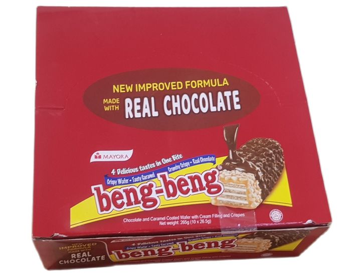 Mayora Brand BENG-BENG Real Chocolate and Caramel Coated Wafer (pack of ...