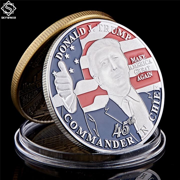 American 45th President Donald Trump Coin US White House The Statue of ...