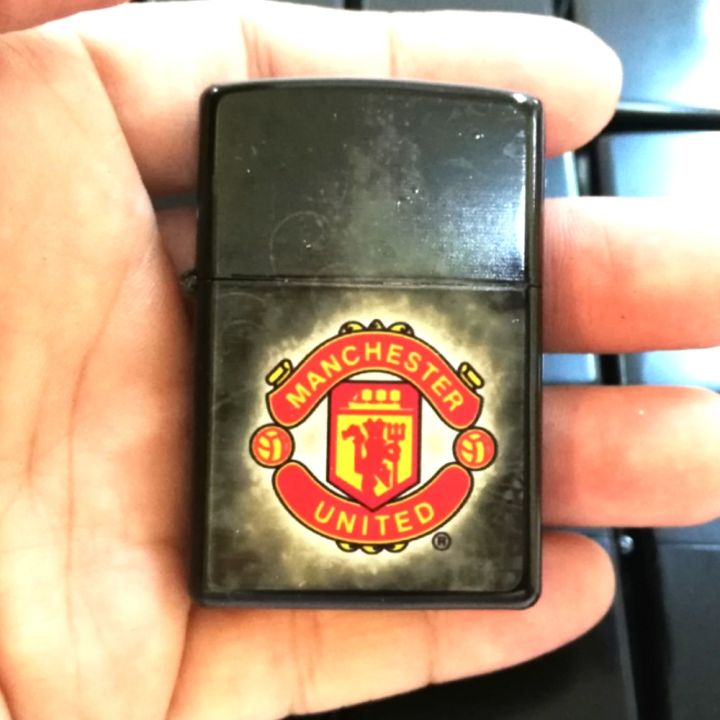 Manchester United Football Club Black Oil Lighter Zipo Flame Windproof ...