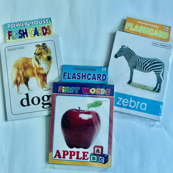FLASH CARD SET FIRST WORLD/DOMESTIC ANIMALS/WILD ANIMALS 24pcs/set 5.5 ...