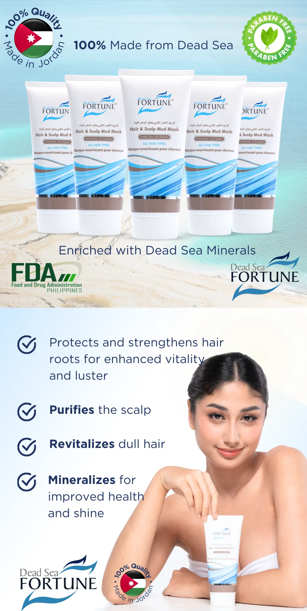 Dead Sea Fortune Hair and Scalp Mud Mask 200ml | Lazada PH