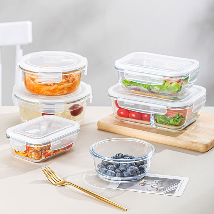Glass Airtight Food Container With Locking Lid Lunch Box Fresh Keeper ...