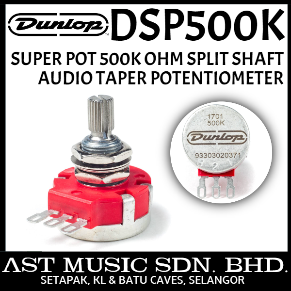 JIM DUNLOP DSP500K SUPER POT 500K OHM SPLIT SHAFT AUDIO TAPER ...