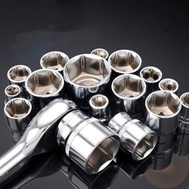 1/2 drive 6 point socket wrench head hex mirror short ratchet wrench ...