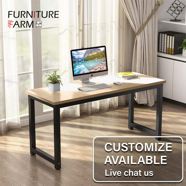 F&F: Designer Office Table With Black Steel Frame [120cm x 60cm ...