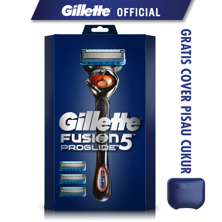 Gillette Fusion5 Prodglide Pencukur Isi Ulang Isi 3 + Cover Pisau Cukur ...