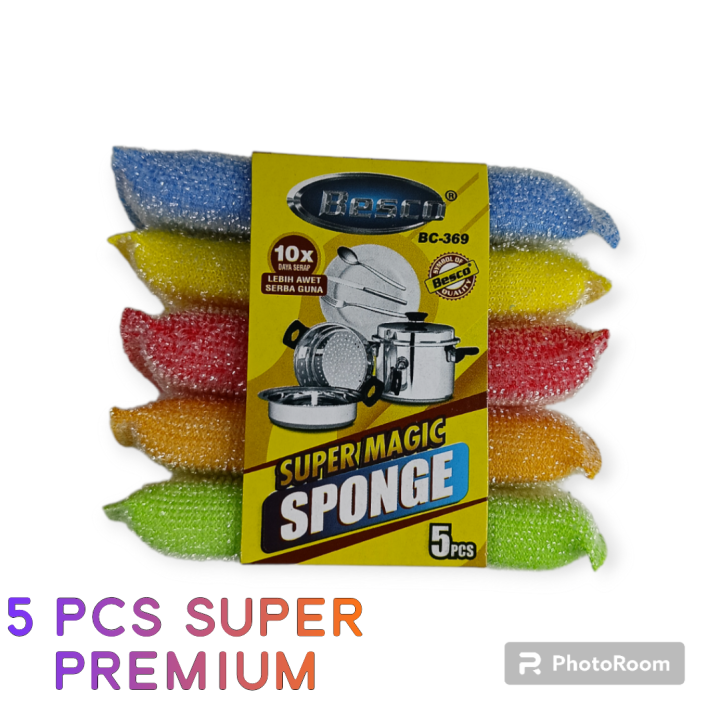 Spons busa cuci piring panci serbaguna isi 5 pcs | Lazada Indonesia