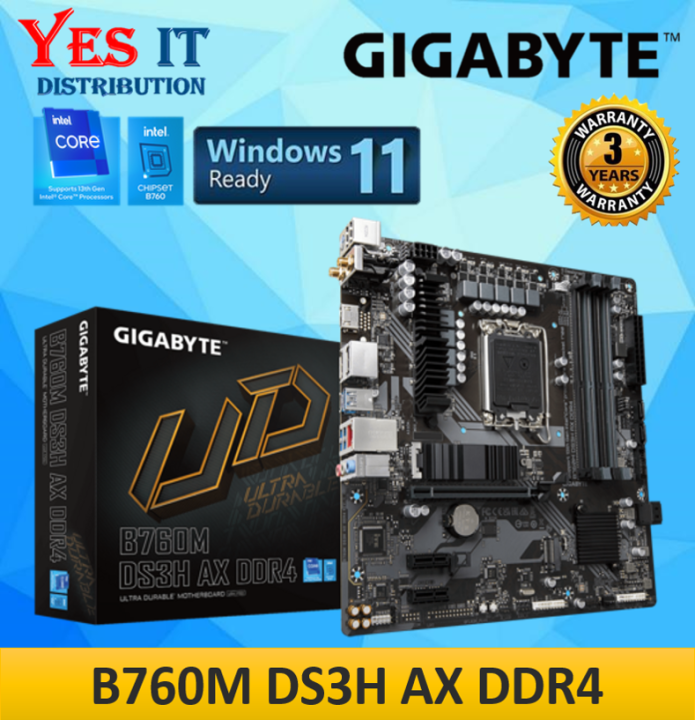 GIGABYTE B760M DS3H AX DDR4 / DDR5 LGA1700 MOTHERBOARD | Lazada