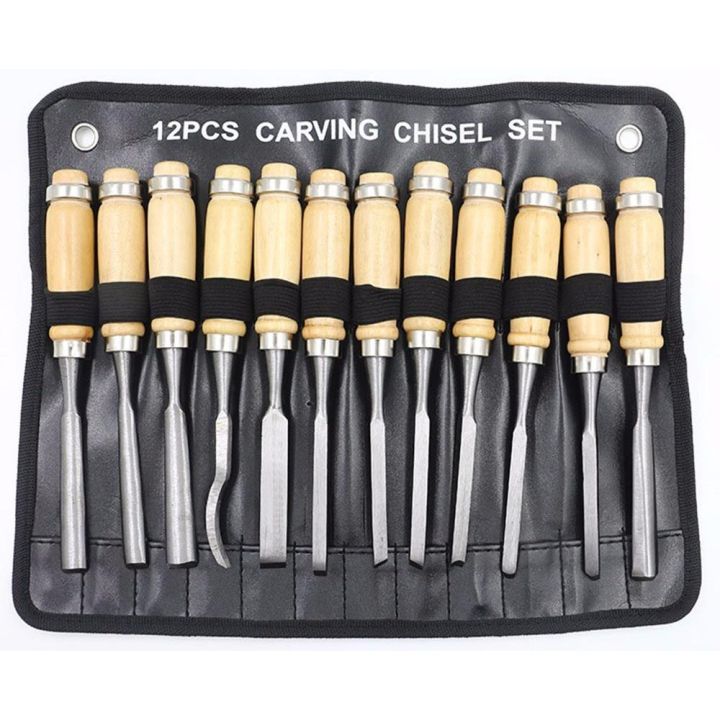 Set alat Ukir Pahat Kayu 12 in 1 Wood Carving Art dengan 12 jenis alat ...
