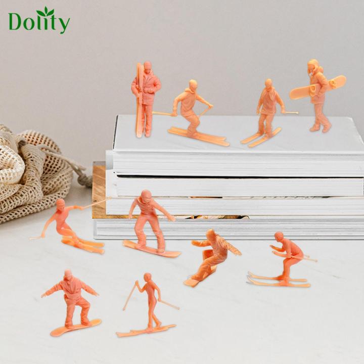 Dolity Realistic Skiing Figures Small Statue Action Figure Doll Model ...