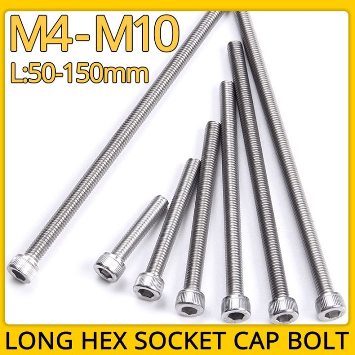 M3 M4 M5 M6 M8 M10 Hex Socket Bolt 304 Stainless Steel Full Tooth Cup Head Hexagon Allon Long ...