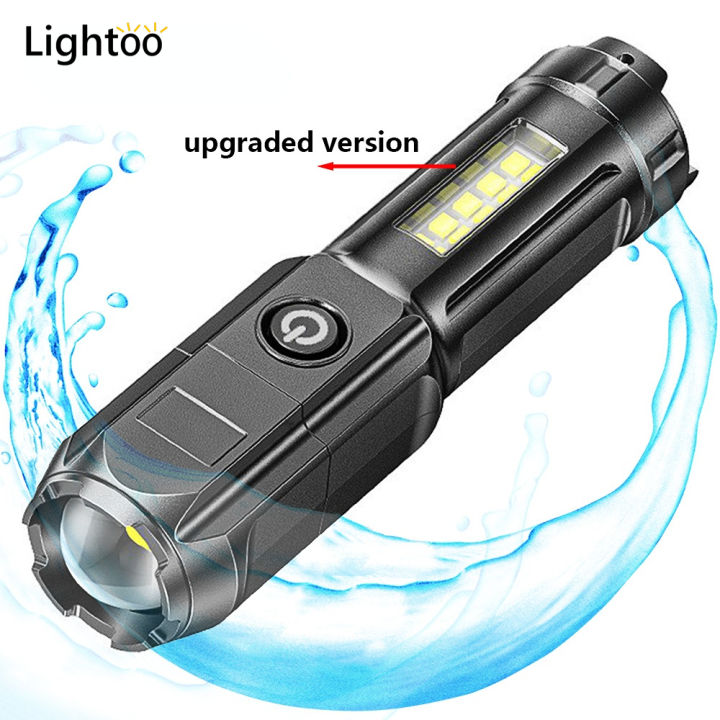 mini flashlight rechargeable Zoomable flashlight waterproof torchlight ...
