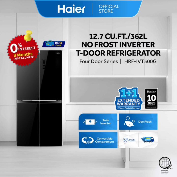 Haier HRF-IVT500G 12.7 cu.ft./362L No Frost Inverter Four Door ...