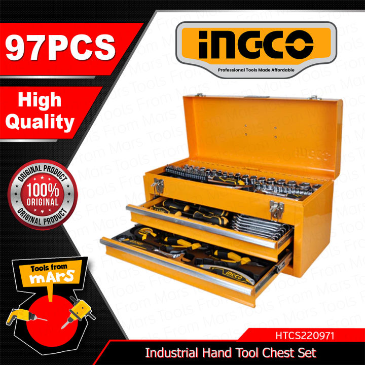 Ingco 97PCS/ 132PCS Tool Chest Set Mechanic Garage Workshop Tools ...