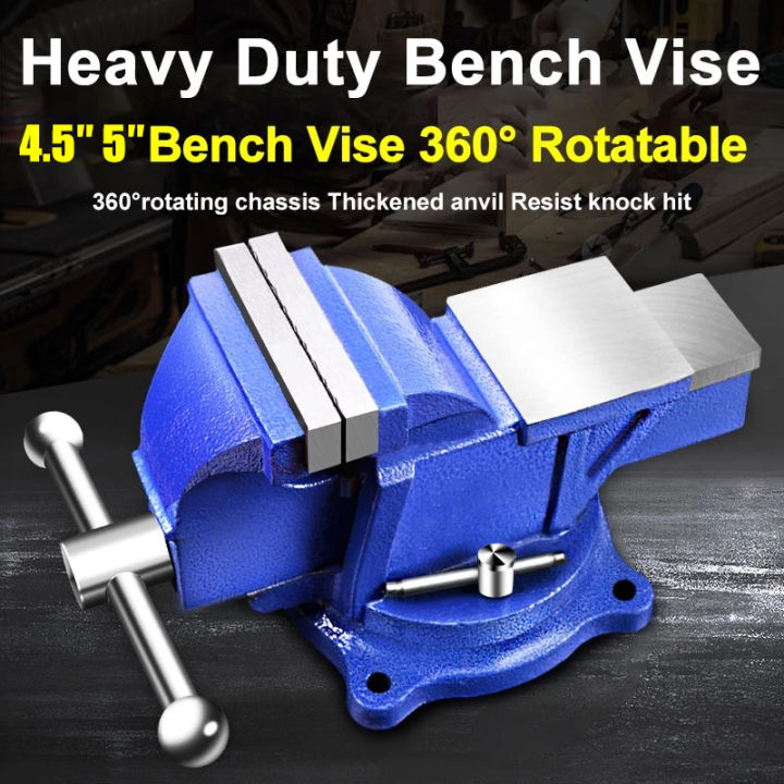 Heavy Duty Steel Swivel Bench Vise 4.5" 5" (Optional）Heavy Duty Bench ...