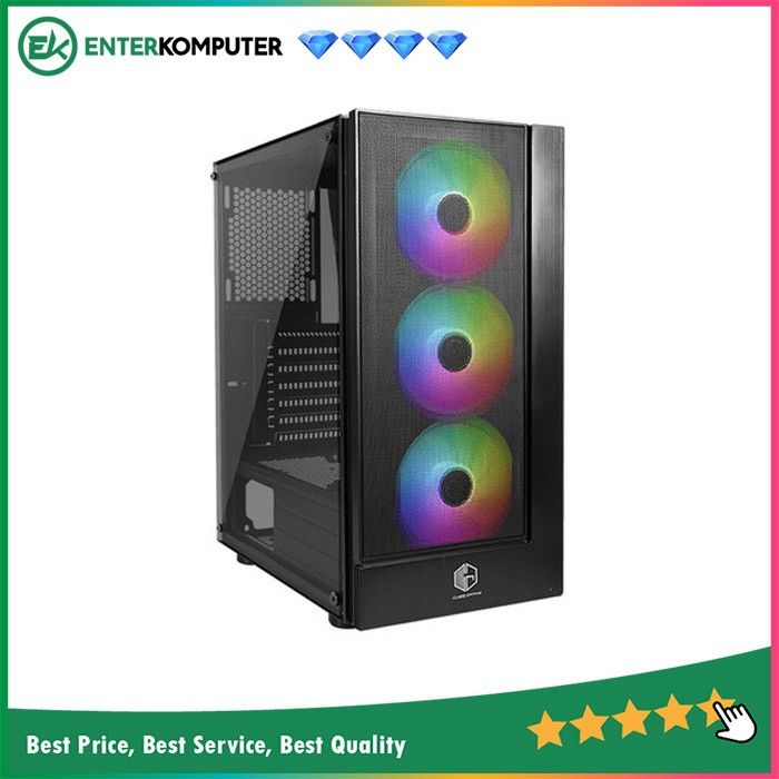 Casing Pc Cube Gaming Licht Atx Tempered Glass Casing Gaming