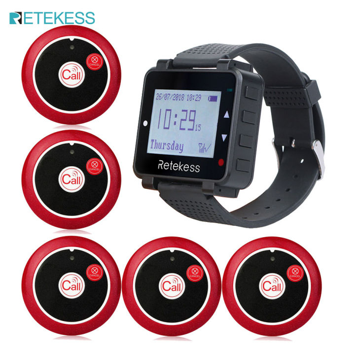 Retekess T128 Restaurant Pager System,Smart Call Button,Max 500,Wrist ...