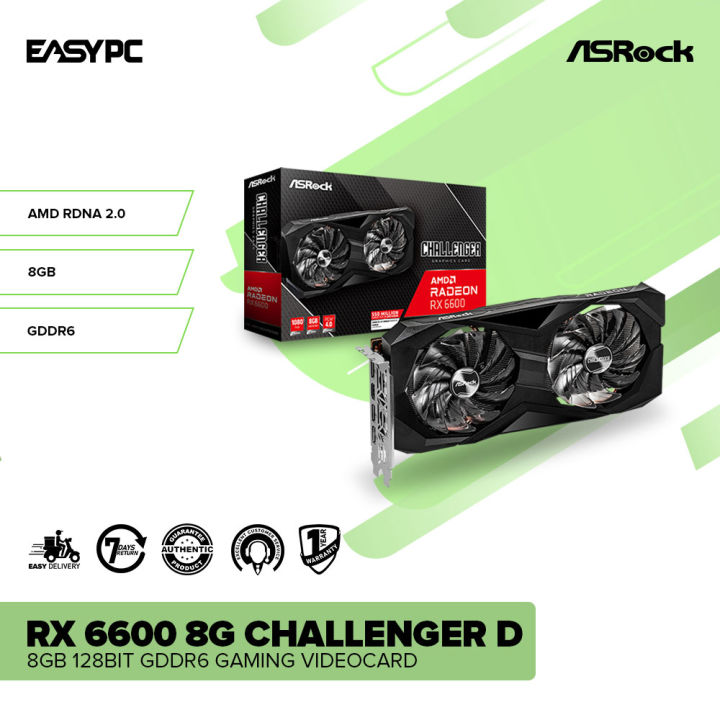EasyPC | Asrock RX 6600 8G CHALLENGER D 8gb 128bit GDdr6 Gaming ...
