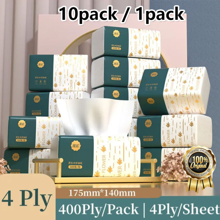 【SG Stock】🔥12pack🔥Tissue Paper 4 Ply Thickened 400 Sheets Toilet Paper ...
