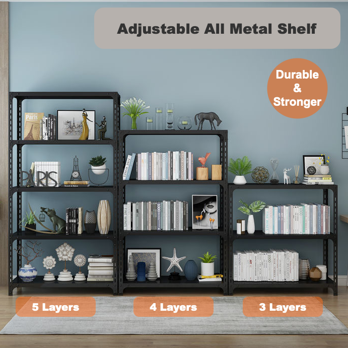Multi-Purpose Steel Rack Galvanized All Metal Shelf 3,4,5 Layer Light ...