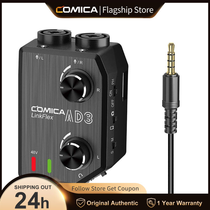 COMICA LINKFLEX AD3 2-Channel XLR/3.5mm/6.35mm Microphone Audio Mixer ...