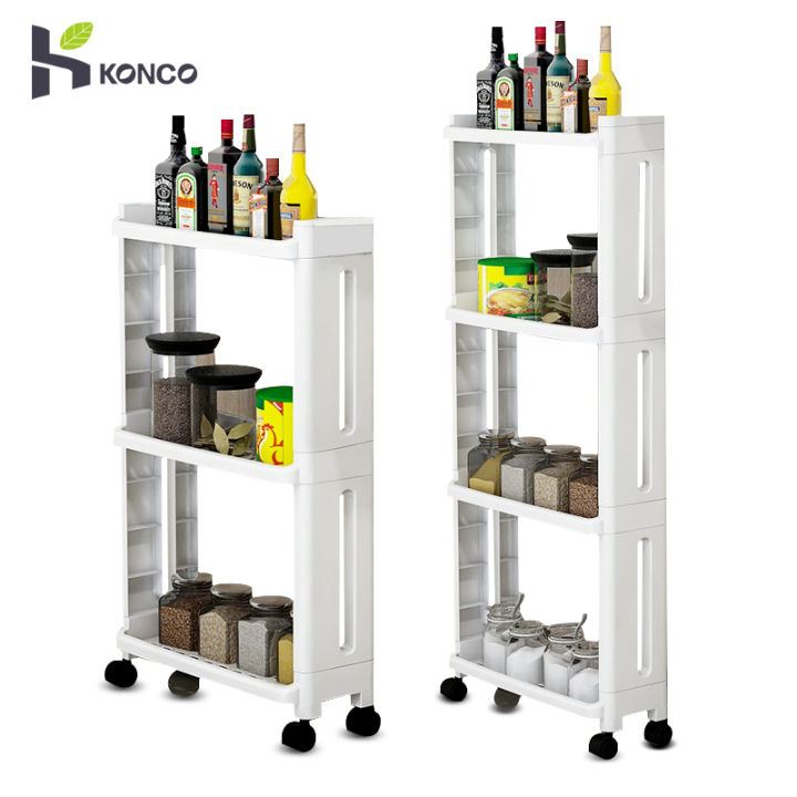 Konco gap storage rack shelf with wheels Kitchen Movable Crack Storage ...