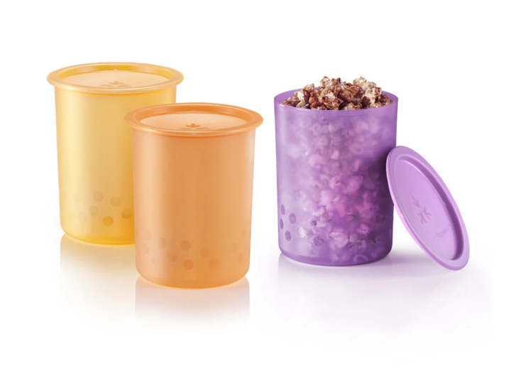 Tupperware Polka Dot One Touch Canister 1.25L - Airtight & Liquid Tight ...