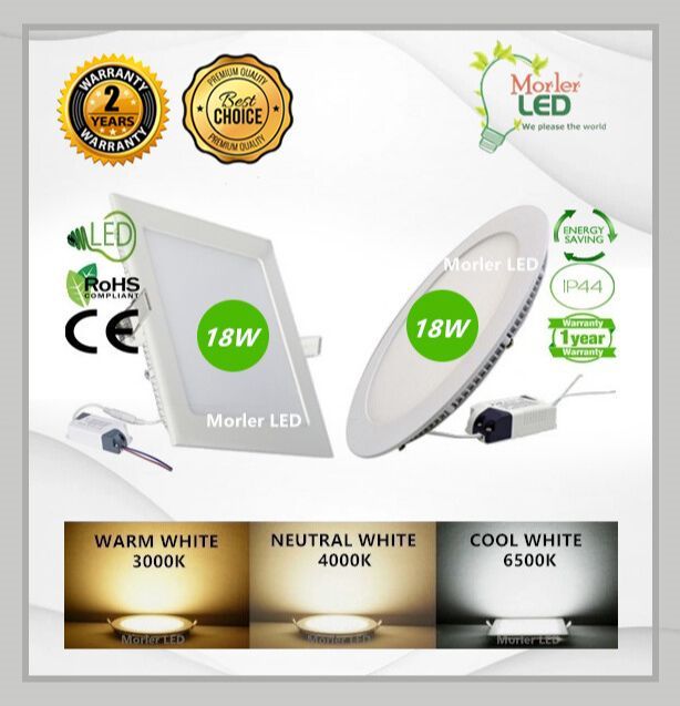 18W 6 inch LED Recessed Round / Square Premium Panel Light Downlight ...