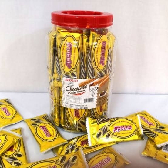 [APOLLO] Chocolate Stick Wafer 1Jar -- 45pcs | Lazada