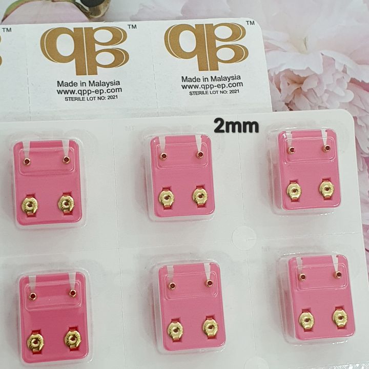 READY STOCK 】( 1 PAIR ) ( 2MM ) ( GOLD PLATED ) QPP Ear Piercing ...