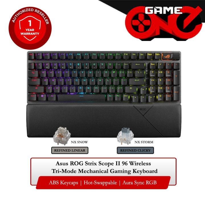 COD Asus ROG Strix Scope II 96 Wireless Tri-Mode Hotswappable Mechanical Keyboard - NX Switch ...